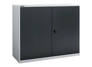 4051273635631 - Flügeltürenschrank Select MS-i 12412 Stahlblech B 1200 x T 400 x H 1215 mm 3 OH Weißaluminium Anthrazitgrau bis 150 kg