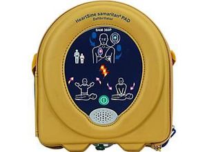 4260301051972 - HeartSine SAM360P Defibrillator AED für den Innenbereich mit automatischer Schockauslösung mit Alarm 4 Jahre Allgefahren-Zusatzversicherung im Acrylglaswandkasten