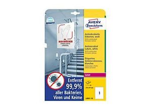 4004182380017 - Etiketten Serie L8001-10 antimikrobiell desinfektionsmittelbeständig für Laserdrucker 210 x 297 mm 10 Stück 10 A4-Bogen Folie weiß