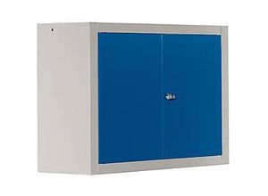 4051273646224 - Select Wandschrank MS 750 zweitürig mit Zwischenboden B 750 x T 320 x H 600 mm Stahl weißaluminium enzianblau