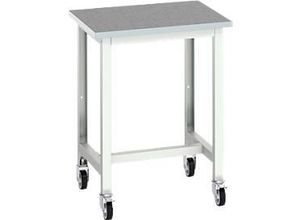 5039350028995 - Mobile Werkbank verso Linoleum-Platte mit Querstrebenset B 700 x T 600 x H 930 mm RAL 7035 Lichtgrau