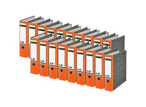 4002432489640 - LEITZ® Ordner 1080 DIN A4 Rückenbreite 80 mm Griffloch geklebtes Rückenschild klimaneutral Hartpappe 20 Stück orange