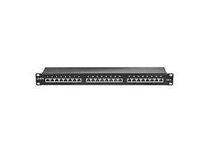 4002888259903 - Lindy Cat6 Patchpanel 24p STP 1HE Schwarz 25990