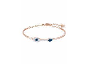 9009651719911 - Armreif SWAROVSKI DUO EVIL EYE BLAU METALLMIX Magisches Auge 5171991 Armbänder Gr M Metall rosegold (roségoldfarben blau kristallweiß blau) Damen Armreifen Armschmuck mit Kristall