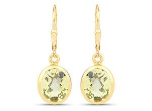 4250877744705 - Paar Ohrhänger VIRA JEWELS 925-Sterling Silber vergoldet Glänzend Lemon Quarz grün Ohrringe Gr ONE-SIZE 46 ct Silber 925 (Sterlingsilber) gelb (gelb grün) Damen Ohrhänger