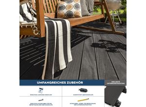 4058166018632 - WPC Bavaro Terrassenfliesen 11 Stck 30x30 cm 1m² anthrazit