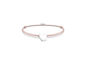 4051245312454 - Armband THOMAS SABO Little Secret Herz LS026-173-19-L20V Armbänder Gr 20 Silber 925 (Sterlingsilber)-Textil silberfarben Damen