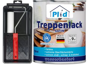 4066056002432 - Treppenlack Größe 075l - Lackierset Farbe Farblos - Satin - Farblos - Satin - Plid