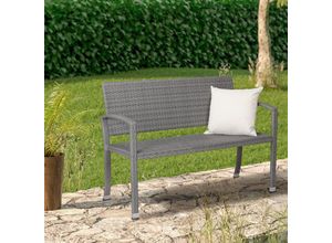 4251779127290 - Casaria® Gartenbank Polyrattan 122 x 90 x 55cm grau