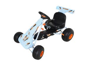 4251774969215 - Kinder Go-Kart mit Handbremse hellblau 97 x 66 x 59 cm (LxBxH) Kinderfahrzeug Pedalfahrzeug Tretfahrzeug