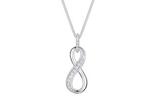 4050878507206 - Collierkettchen ELLI Infinity Love Symbol Zirkonia 925 Silber Halsketten Gr 45 mit Steinen Silber 925 (Sterlingsilber) Länge 45 cm weiß Damen