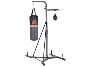 4250871279999 - Boxsackständer mit Punchingball schwarz 163 x 115 x 224 cm (BxTxH) Boxsackhalterung Kraftsport Trainingsgerät Boxen