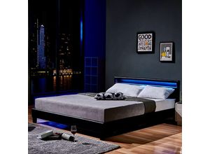 4058166247421 - HOME DELUXE - LED Bett ASTRO Farbe Schwarz Größe 180 x 200 cm LED Polsterbett Bett Bettgestellt