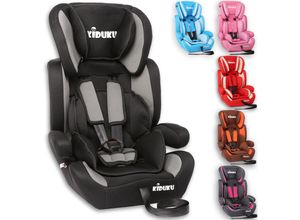 0796856337888 - Kiduku - Autokindersitz Kinderautositz Autositz Kindersitz 9-36kg Gruppe 1+2+3 Schwarz Grau