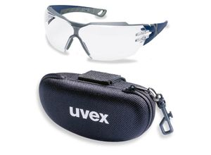 4250887729433 - Schutzbrille pheos cx2 9198257 blau   grau mit UV-Schutz im Set inkl Brillenetui - leichte und sportliche Sicherheitsbrille Arbeitsschutzbrille