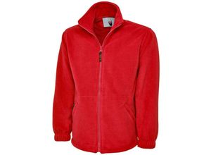 5055682025242 - Uneek - Extra dicke Unisex Fleecejacke 300 g m² Antipilling Rot s - Schwarz