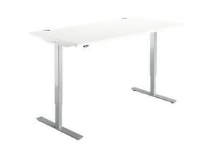 4250510859216 - Select Schreibtisch Start Off elektrisch höhenverstellbar Rechteck T-Fuß B 1600 x T 800 x H 705-1205 mm weiß weißaluminium