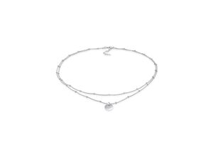 4050878616236 - Collier ELLI Choker Layer Plättchen Kugelkette 925 Silber Halsketten Gr 36 ohne Stein Silber 925 (Sterlingsilber) Länge 36 cm silberfarben (silber) Damen