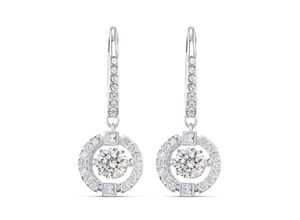 9009655046525 - Paar Ohrhänger SWAROVSKI Sparkling Dance weiss rhodiniert 5504652 Ohrringe Gr Metall silberfarben (metallfarben kristallweiß kristallweiß) Damen Ohrhänger mit Kristall