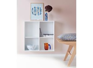 5706953016437 - Regal HAMMEL FURNITURE Mistral Hochwertig Hängeregal Wandregal Regale Gr B H T 70 cm x 70 cm x 27 cm 4 St weiß Hammel Furniture 2 feste Einlegeböden Wandmontage stehend montierbar Breite 70 cm