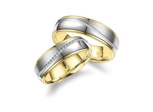 4069415289154 - Trauring MARRYA MARRYA Edelstahl Ringe Trauringe Eheringe Partnerringe Fingerringe Gr 48 Edelstahl goldfarben (herren ring silber gold) Damen