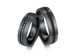 4069415319561 - Verlobungsring MARRYA MARRYA Carbon Ringe Trauringe Eheringe Partnerringe Fingerringe Gr 48 Carbon schwarz (damen ring schwarz) Damen