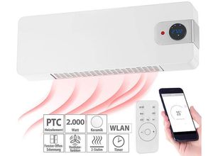 4022107375993 - Sichler WLAN Keramik Heizlüfter WLAN-Wandheizlüfter LED-Display 2000 W App Google & Alexa