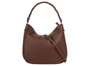 4260543062613 - Henkeltasche SAMANTHA LOOK Damen Gr B H T 34cm x 31cm x 10cm onesize braun Leder leicht glänzend unifarben Taschen echt Leder Made in Italy