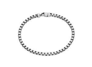 4007810241315 - Armband GIORGIO MARTELLO MILANO Venezinanerkette massiv geschwärzt Silber 925 Armbänder Gr 21 cm Silber 925 (Sterlingsilber) silberfarben (silber)