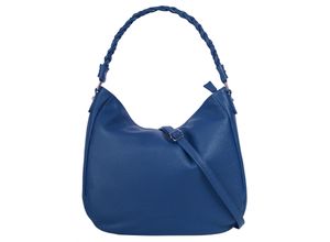 4260543062576 - Henkeltasche SAMANTHA LOOK Damen Gr B H T 34cm x 31cm x 10cm onesize blau Leder leicht glänzend unifarben Taschen echt Leder Made in Italy