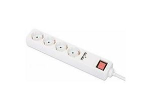 0766623168342 - Power Distribution Unit EU (2-pin) x4 gang output & x2 USB-A ports with on off switch 2m cable 16A White Extension Lead PDU Power Strip 21A shared USB-A output Three Year Warranty - Steckdosenleiste - Schutzkontakt - AC 220-250