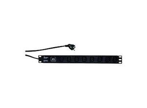 4052792046588 - LogiLink PDU8A01 19 Zoll Netzwerkschrank-Steckdosenleiste 1 HE Kaltgeräte-Steckdose C13 10A Festeinbau mit Schalter Schwarz