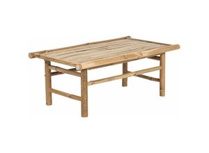 4255664832504 - Couchtisch Hell Bambus Massivholz 80 x 45 cm Rechteckig Innen und Außen Möbel Rustikales Design