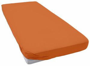 4053912227252 - Spannbettlaken ESTELLA Jersey Topper aus Baumwolle mit Elasthan Laken Gr B L 180-200 cm x 200 cm 1 St Jersey 10 cm 180-200 x 200 cm orange (terrakotta) Spannbettlaken für Topper bis 10 cm Höhe