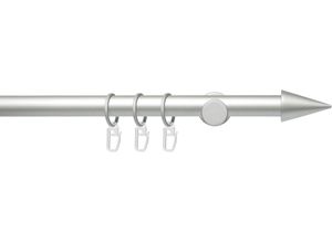 4016318373275 - Gardinenstange Fertigstilgarnitur 20 mm Power Spitze Gardinenstangen Gr L 120 cm Ø 2 mm 1 St 1 läufig grau (aluminiumfarben) Gardinenstange Gardinenstangen Wandmontage Komplett