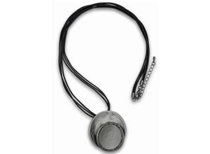 4039787011967 - Lange Kette FIRETTI rund Kreis auf Kreis Halsketten Gr Metall-Polyester Länge 84 cm grau (hämatitfarben schwarz grau) Damen Lange Ketten mit Glasstein