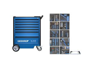 4010886948446 - GEDORE Werkzeugwagen 2005 7 Schubladen mit 308-teiligem Sortiment HxBxT 1020 x 865 x 605 mm