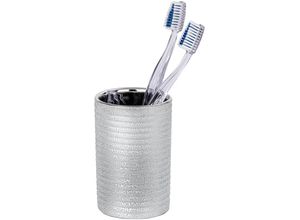 4008838581636 - Zahnputz Becher Polaris Juwel Silber Zahnbürsten Halter Accessoires wc Bad - silber glänzend - Wenko