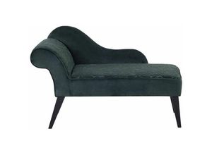 4251682207959 - Beliani - Chaiselongue Linksseitig Dunkelgrün Blättermuster Samtstoff Modern