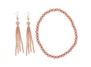 4260483548680 - Schmuck-Set Perlen 3-teilig rosé