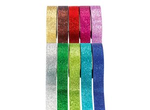 4001868089165 - Deko-Klebeband 15 mm  x 5 m glitter gold silber braun rot lila pink blau türkis grün hellgrün 
