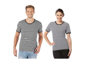 4058896136125 - Kurzärmeliges Ringelshirt Black Stripes unisex