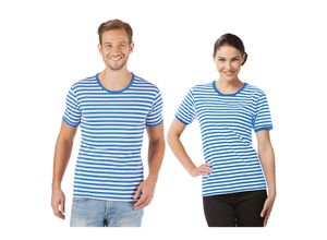 4058896136088 - Kurzärmeliges Ringelshirt Blue Stripes unisex