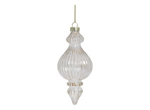 5712750374106 - Chic Antique Weihnachtskugel Ornament aus Glas L155 Ø 6 cm Gold