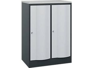 4066681256095 - Garderobenschrank Resisto 2 Abteile 2 Fächer B 772 x T 540 x H 1077 mm Anthrazitgrau Lichtgrau