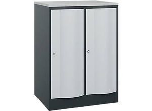 4066681256194 - Garderobenschrank Resisto 2 Abteile 2 Fächer B 772 x T 640 x H 1077 mm Anthrazitgrau Lichtgrau