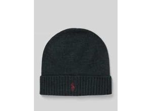 3616539352397 - Beanie mit Label-Stitching Modell MERINO