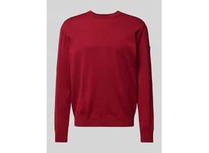 4026399045237 - Übergröße  Maerz Pullover O-Neck in reiner Merinowolle in Bordeaux