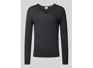 4046346773631 - OLYMP Pullover Herren V-Ausschnitt grau Uni & Uninah