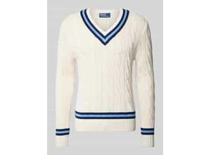 3616851533023 - Polo Cricket V-Neck Knitted Sweater Cream